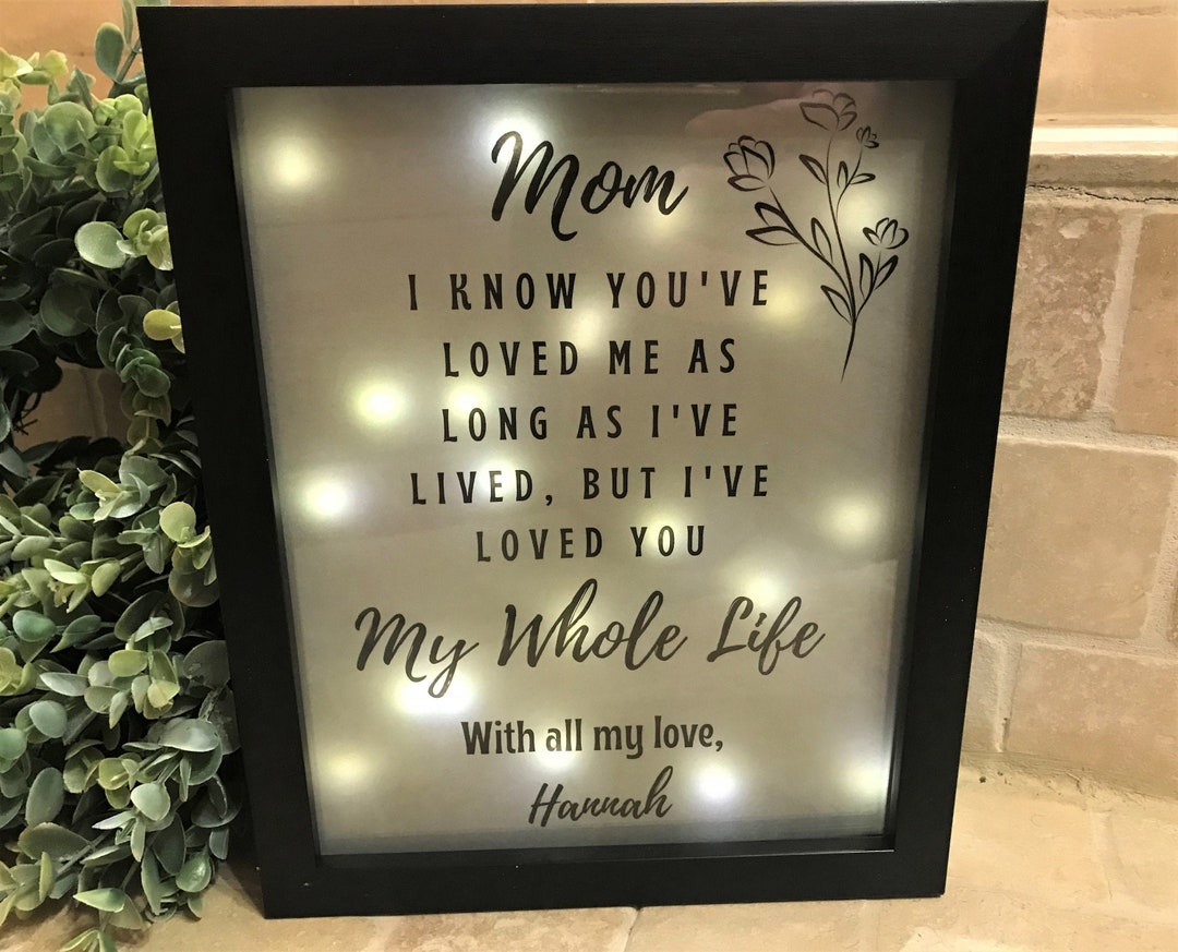 Personalized Mom Shadow Box - Christmas Gift, Lighted Wall Art - Etsy