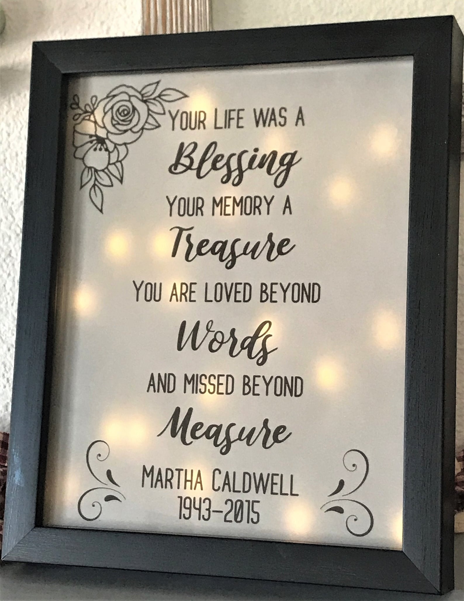 In Loving Memory Gift Memorial Frame Sympathy Frame - Etsy Canada