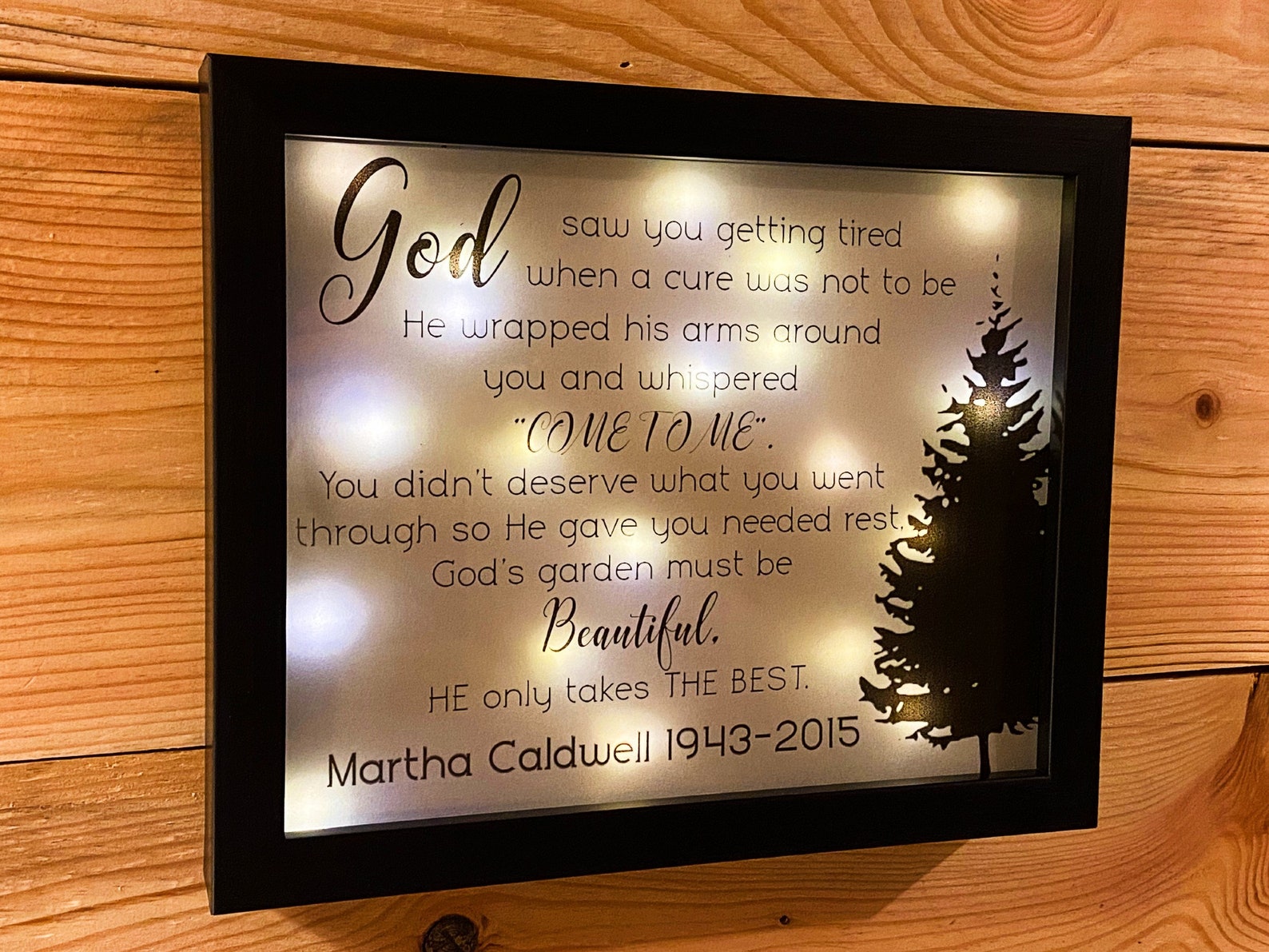 Lighted Memorial Frame - Loving Memory Gift - Sympathy Frame ...