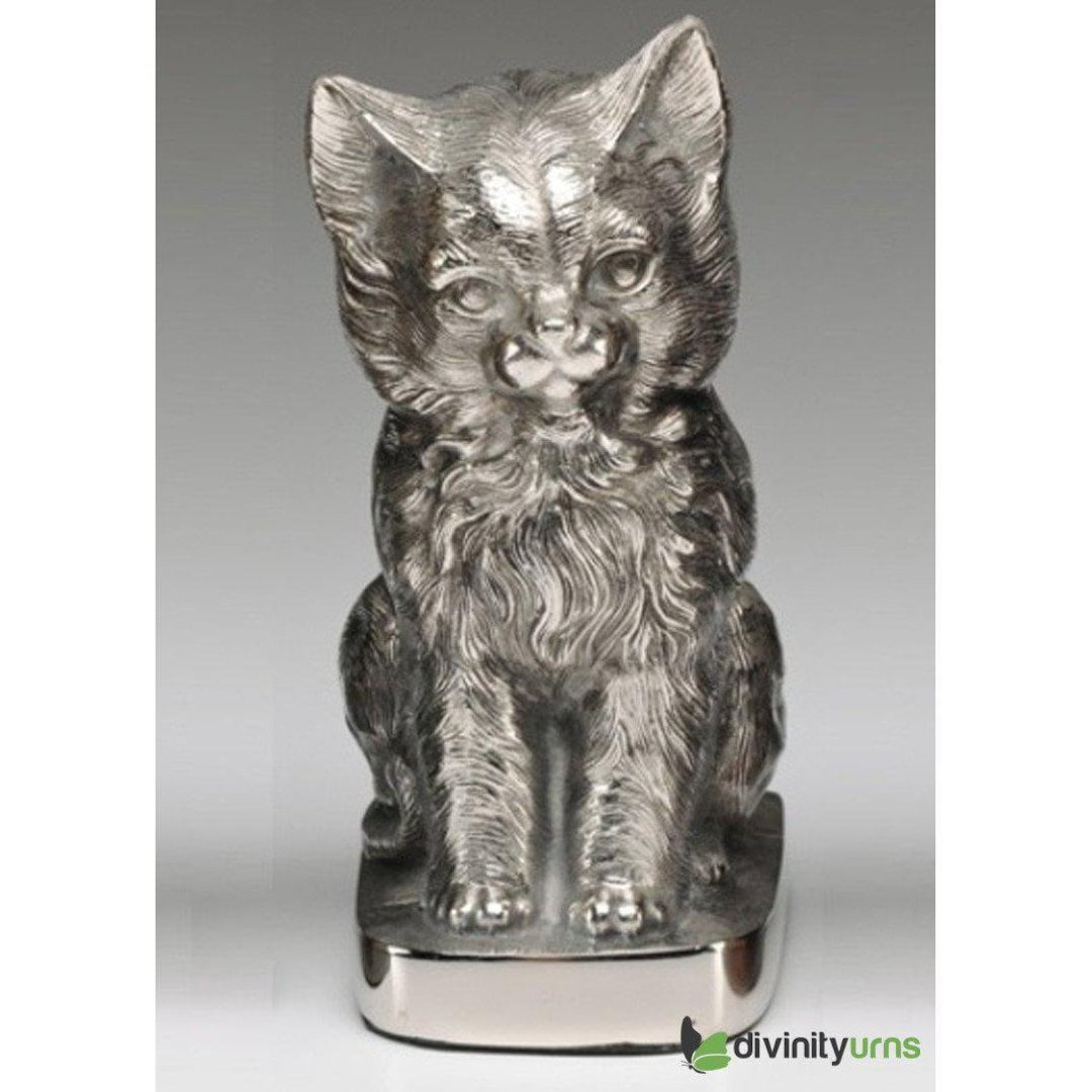 Sitting Cat Pet Cremation Urn -silver - Etsy