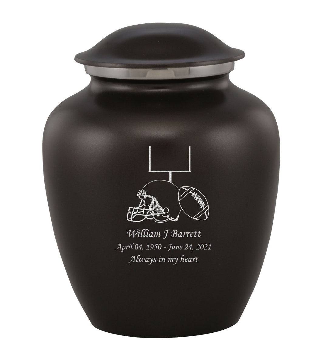 Adult Grace Custom Engraved Football Cremation Urn for Your Loved One ...