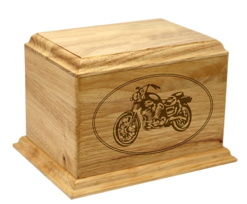 Elegant Custom Engraved Motorcycle Rubber Wood Cremation Urn - Etsy