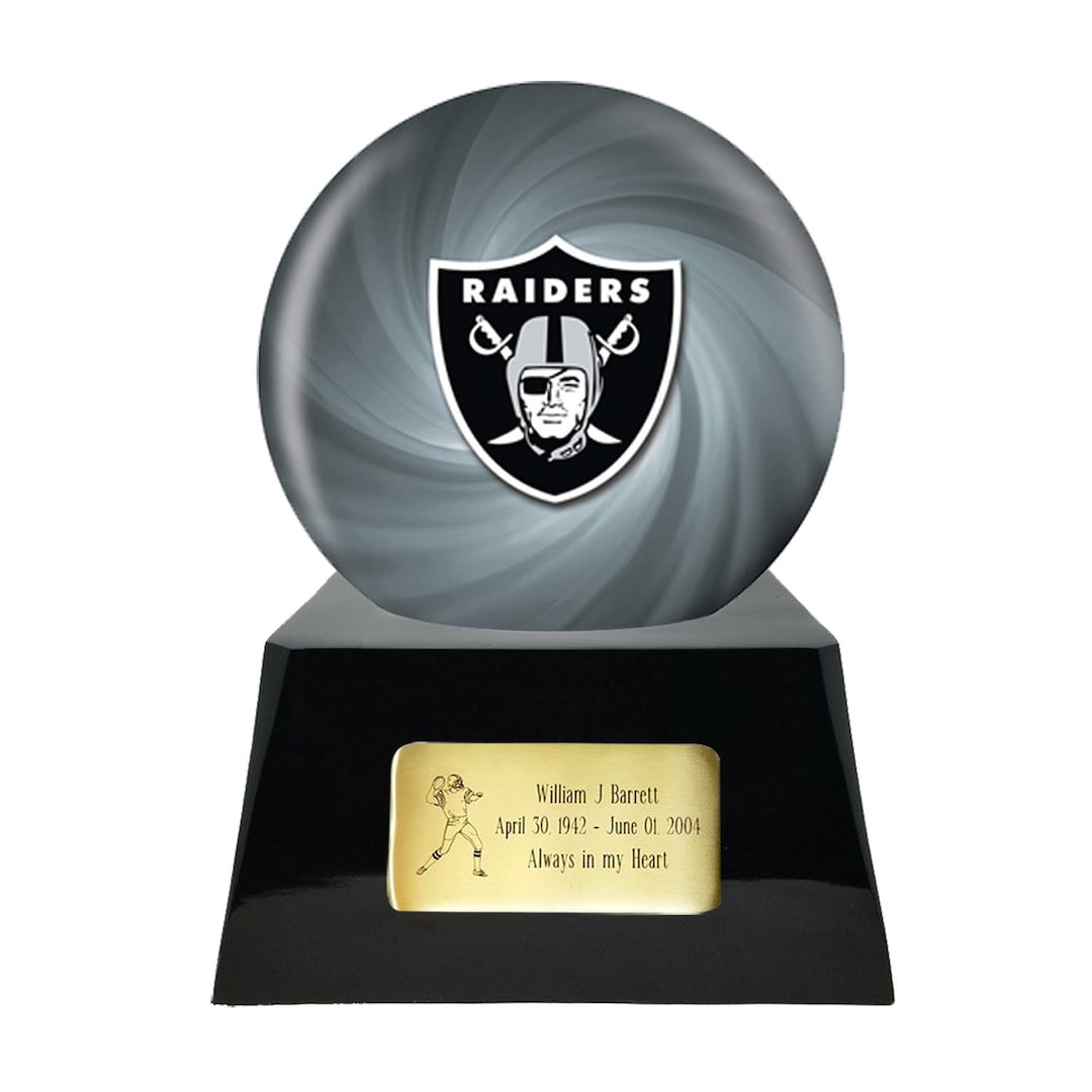 Football Cremation Urn With Optional Las Vegas Raiders Ball Decor and ...