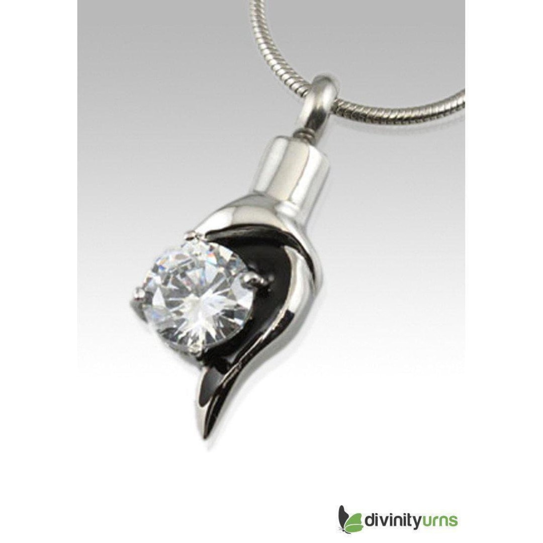 Diamond Accent Stainless Steel Cremation Keepsake Pendant - Etsy