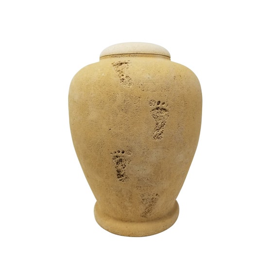 Beige Footprint Biodegradable Sand Urn | Etsy