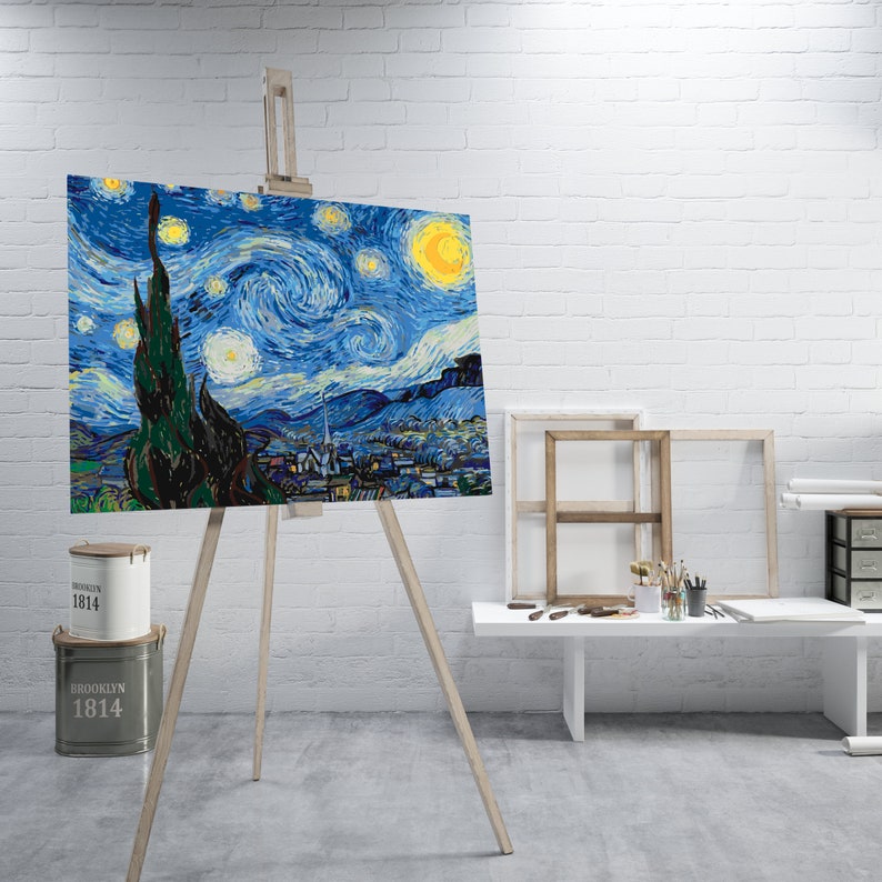 The Starry Night Vincent Van Gogh Paint by Number Kit USA - Etsy