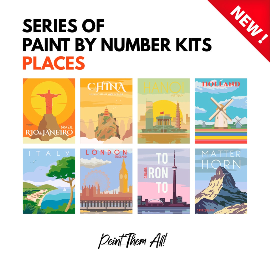 Places | Series of Paint by Number Kits | Paint by Number Kit | Easy ...
