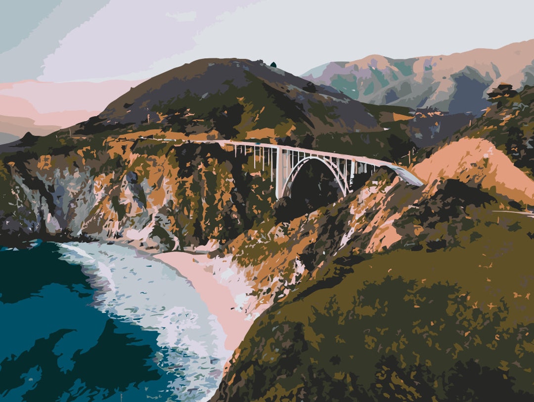 Bixby Creek Bridge, Big Sur, Paint by Number Kit, CA-16 Shipping from ...