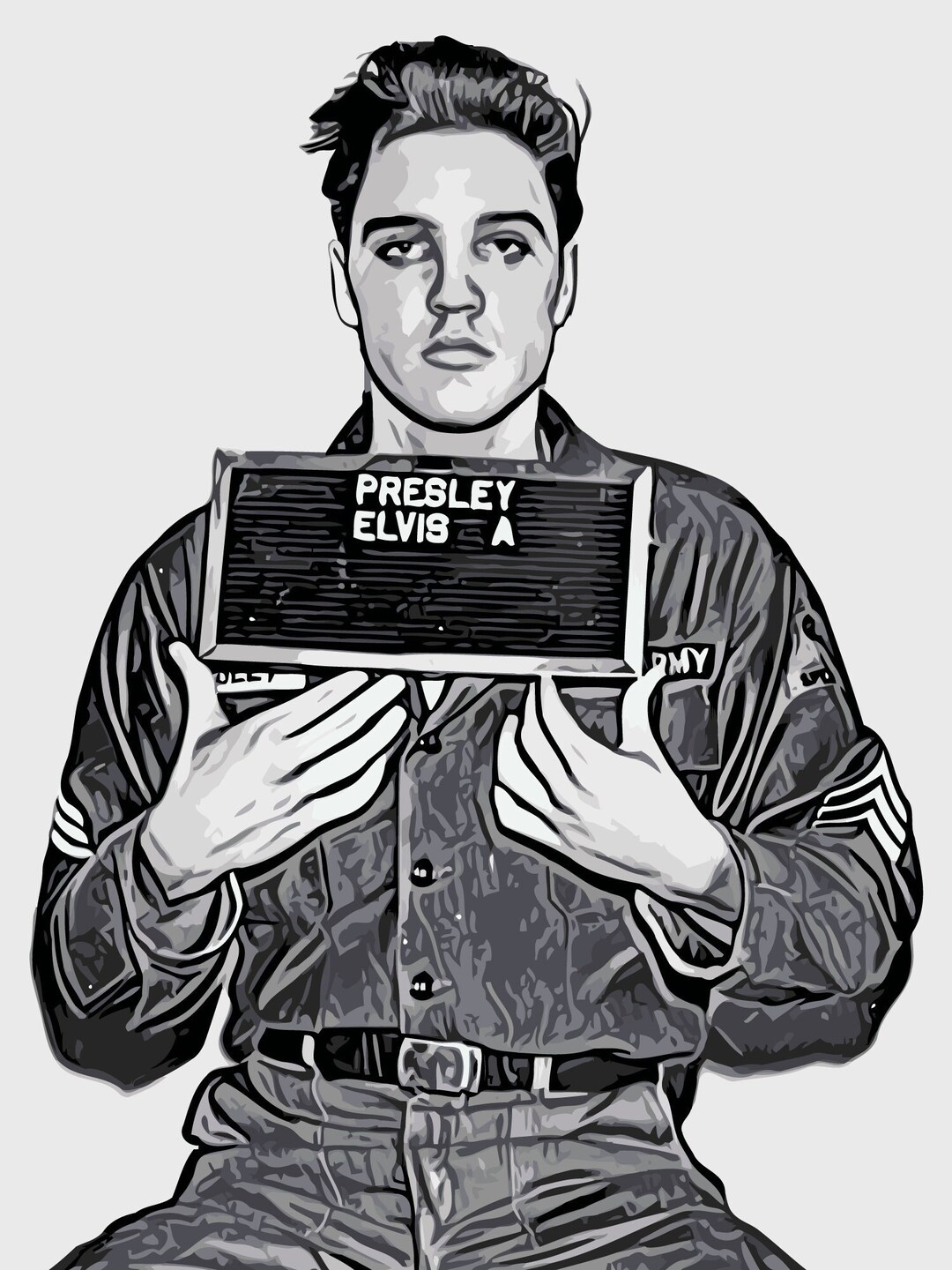 Elvis Presley Mugshot, Paint by Number Kit, BW-3 Shipping From US, DIY ...