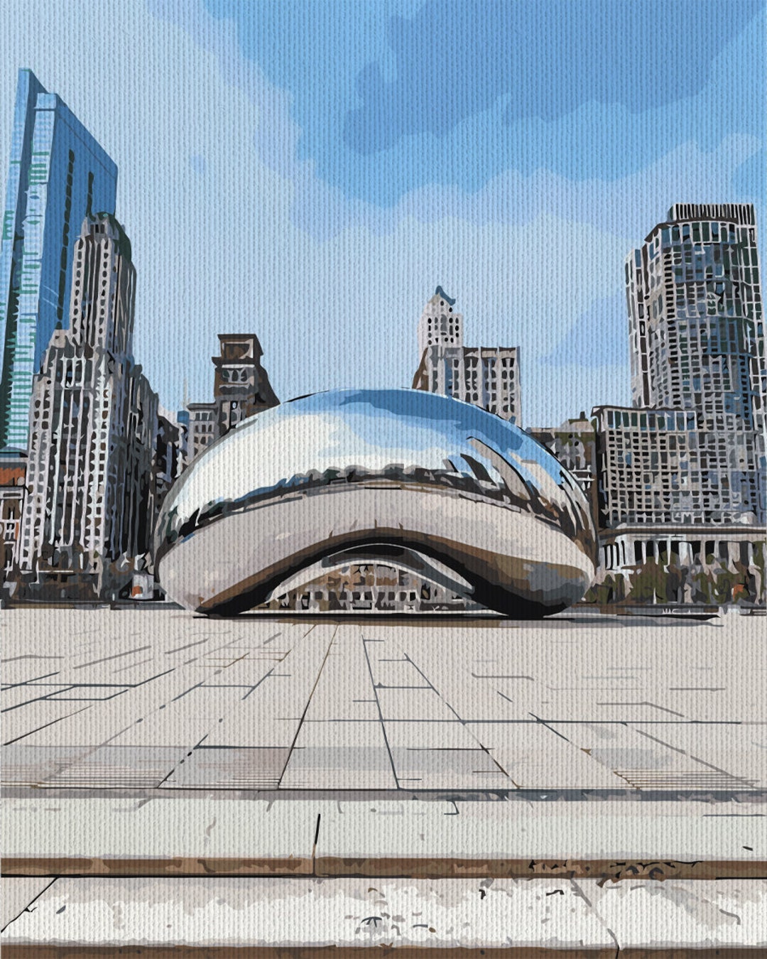 The Bean in Chicago, Paint by Number Kit, CHI-1 Shipping From US, DIY ...
