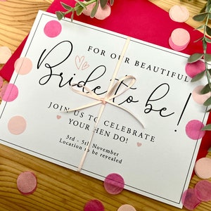 Personalised Bride Hen Do Invite. Bride to Be | Hen Party Invitation ...