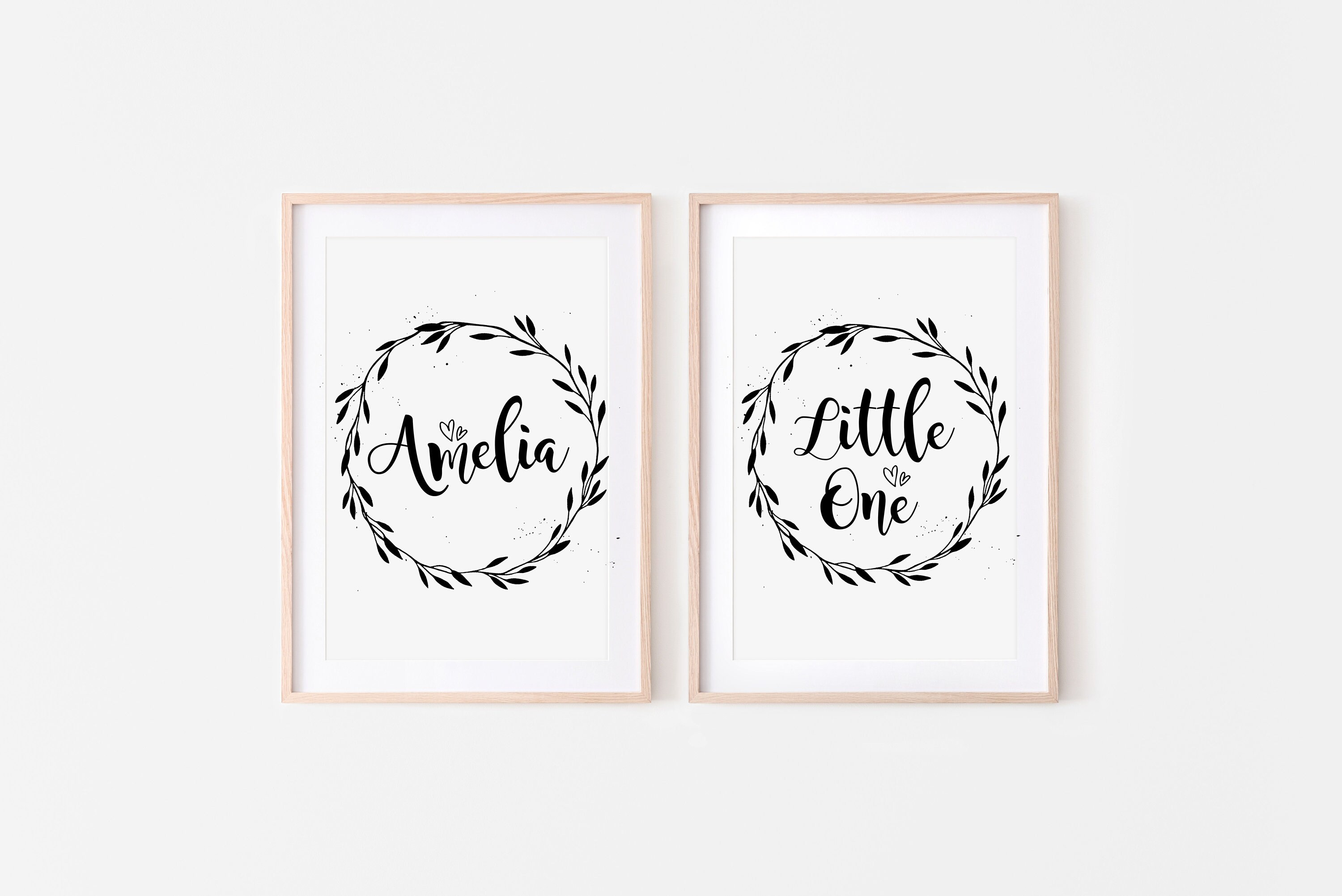 Scandi Kids Little One Name Print. Skandi Mono Nursery Wall | Etsy