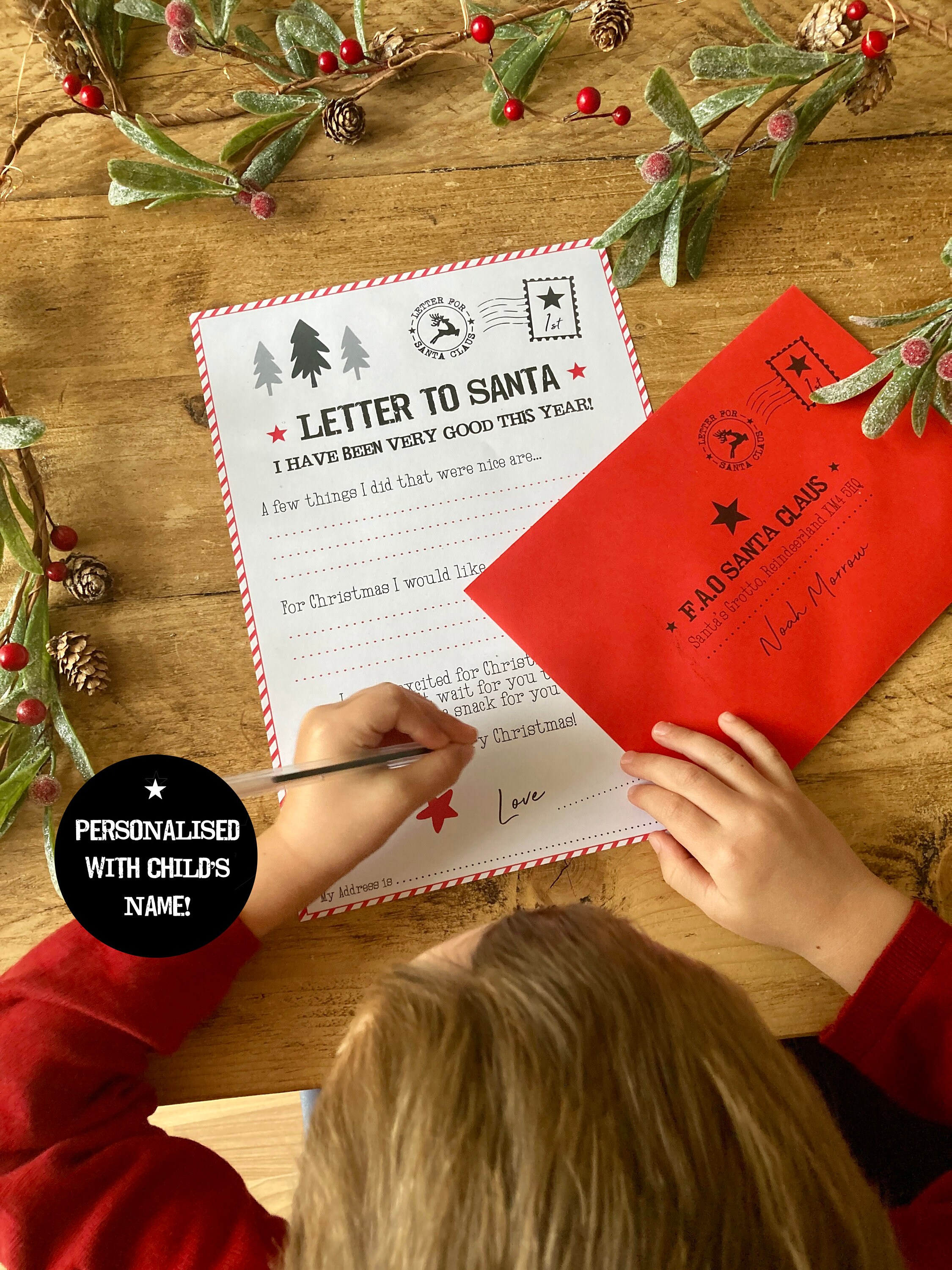 Letter to Santa Father Christmas. Personalised Envelope. Royal Mail Address Letter to Santa. Etsy UK