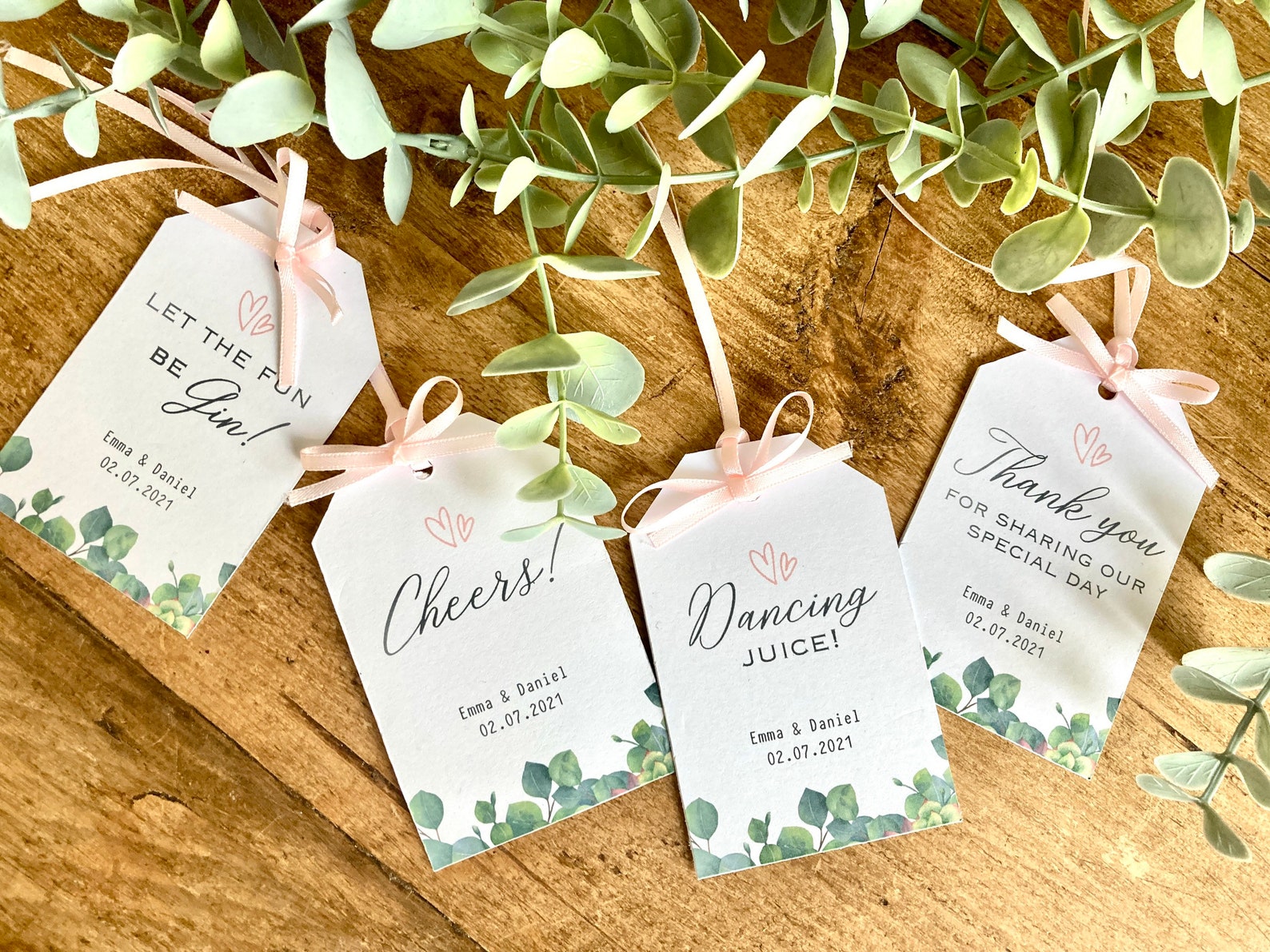 Wedding Favour Tags. Personalised Drinks / Welcome Favour Labels. - Etsy UK