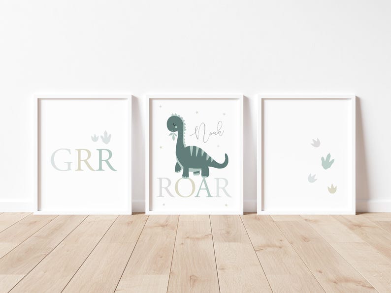 Dinosaur Roar | GRR | Footprints Kids Print. Baby Nursery Cute ...