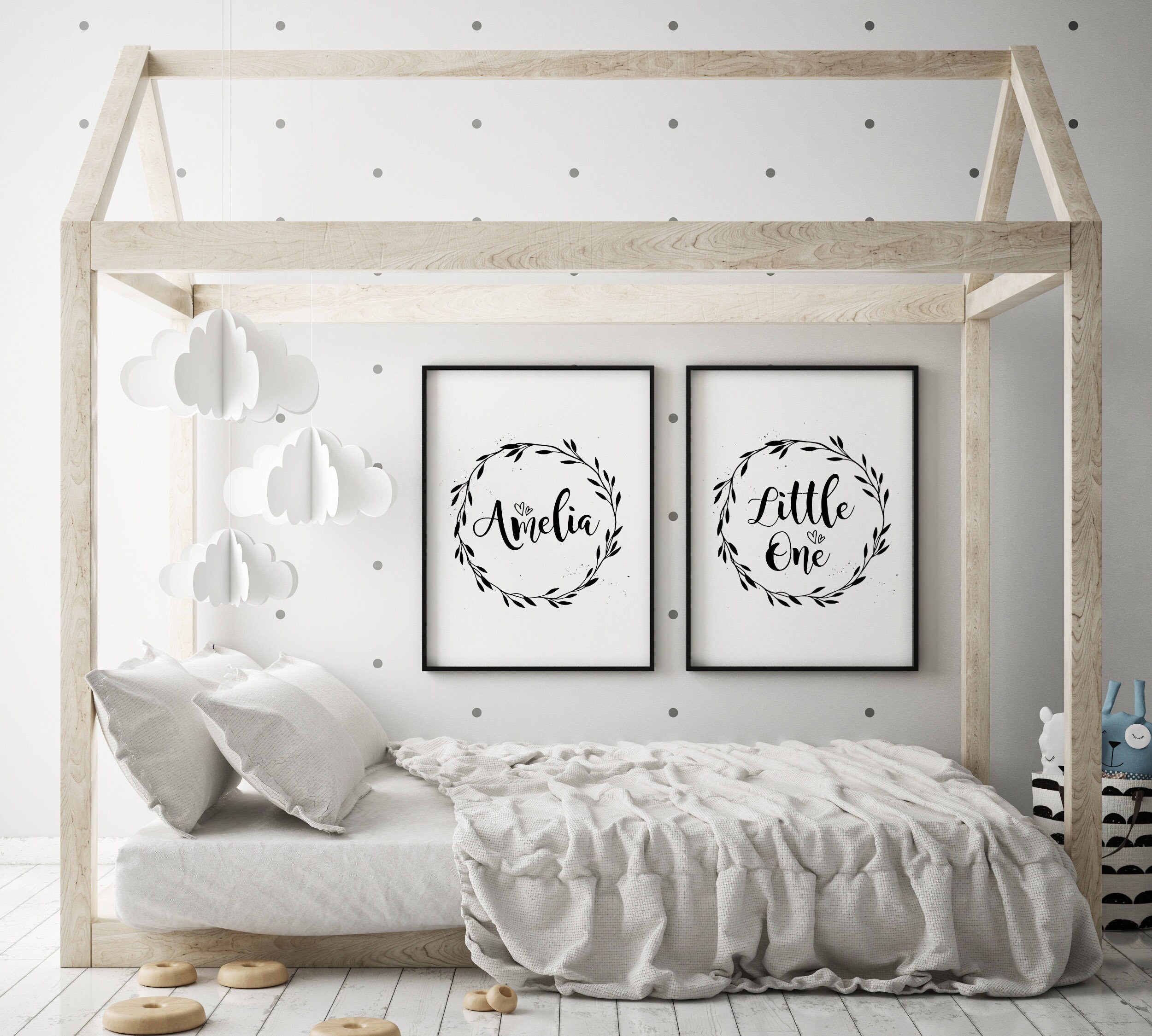 Scandi Kids Little One Name Print. Skandi Mono Nursery Wall Art ...