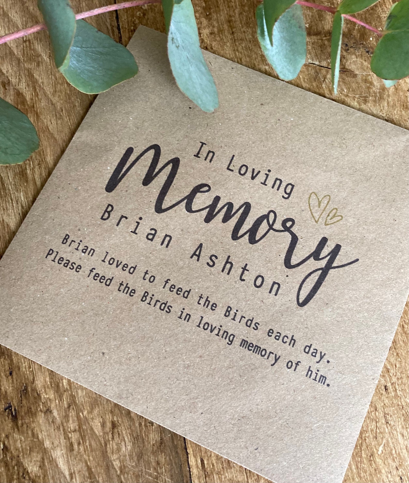 In Loving Memory Bird Seed Envelopes. Personalised Funeral - Etsy UK