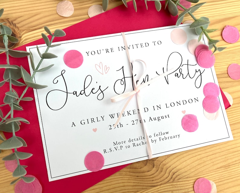 Personalised Bride Hen Do Invite. Bride to Be Hen Party - Etsy UK