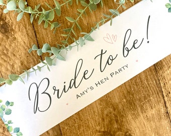 Personalised Hen Party Banner, Bridal Bunting, Hen Do, Rose Gold Hen ...