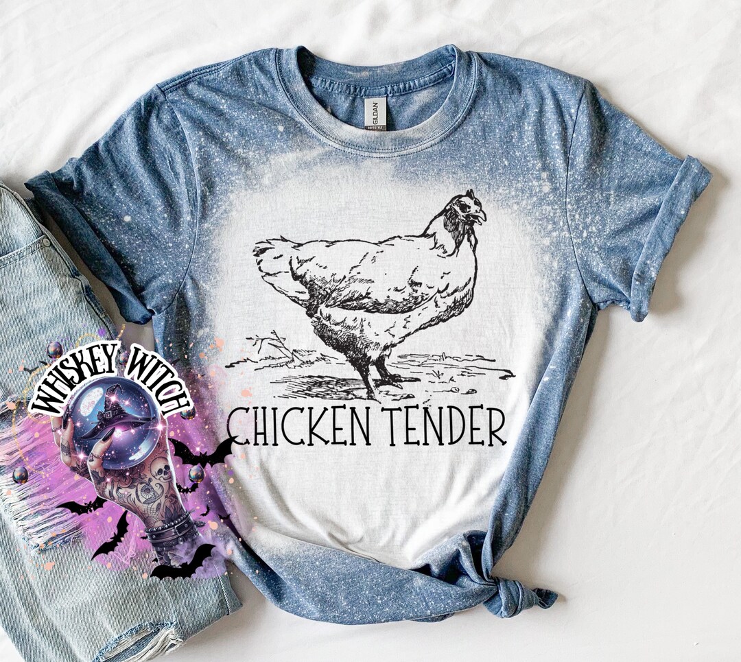 Funny Chicken Tender Bleached Shirt | Vintage | Retro | Soft Tee ...