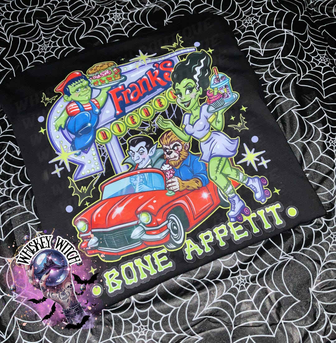 Spooky Horror Diner T-shirt: Vintage Retro Halloween Cotton Tee - Etsy