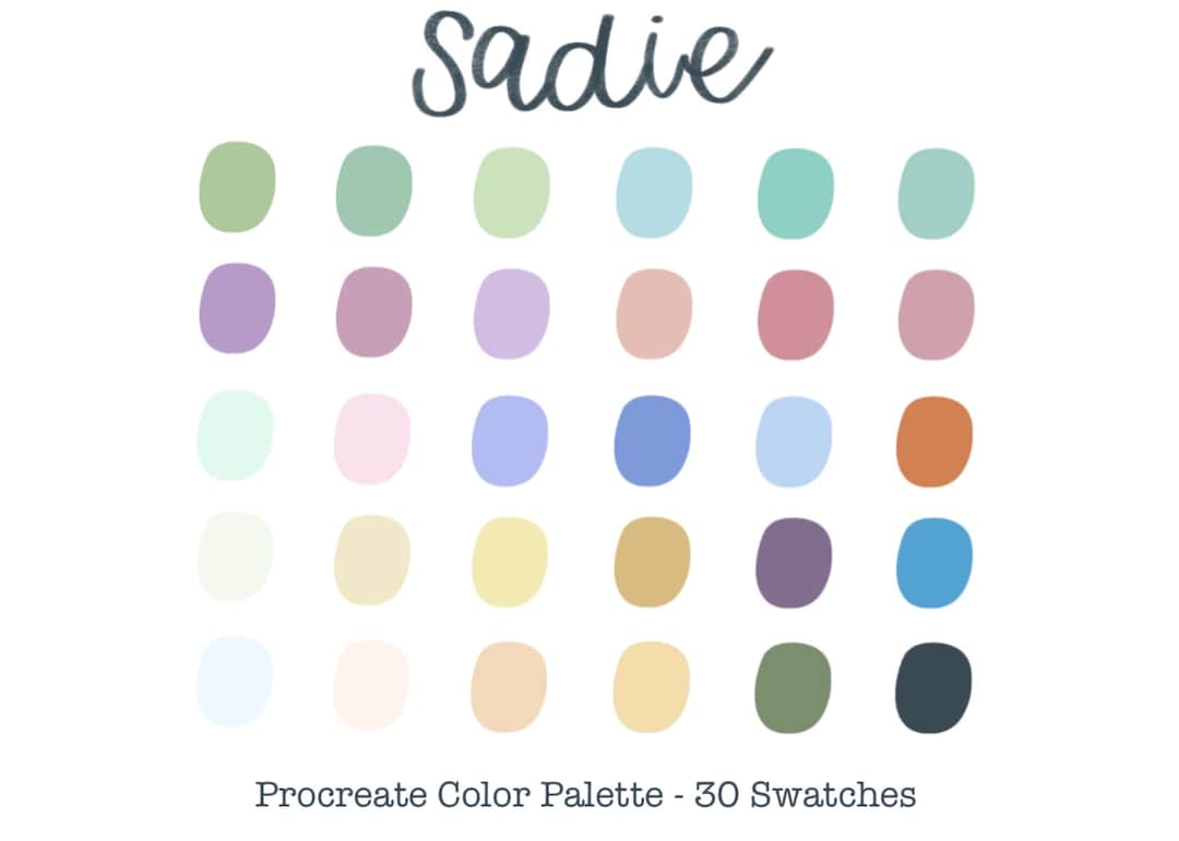 Sadie Procreate Color Palette - Procreate Tool - Instant Download - Etsy