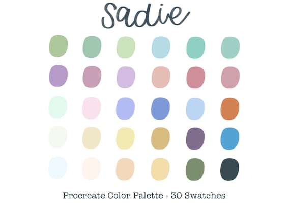 Sadie Procreate Color Palette Procreate Tool Instant | Etsy