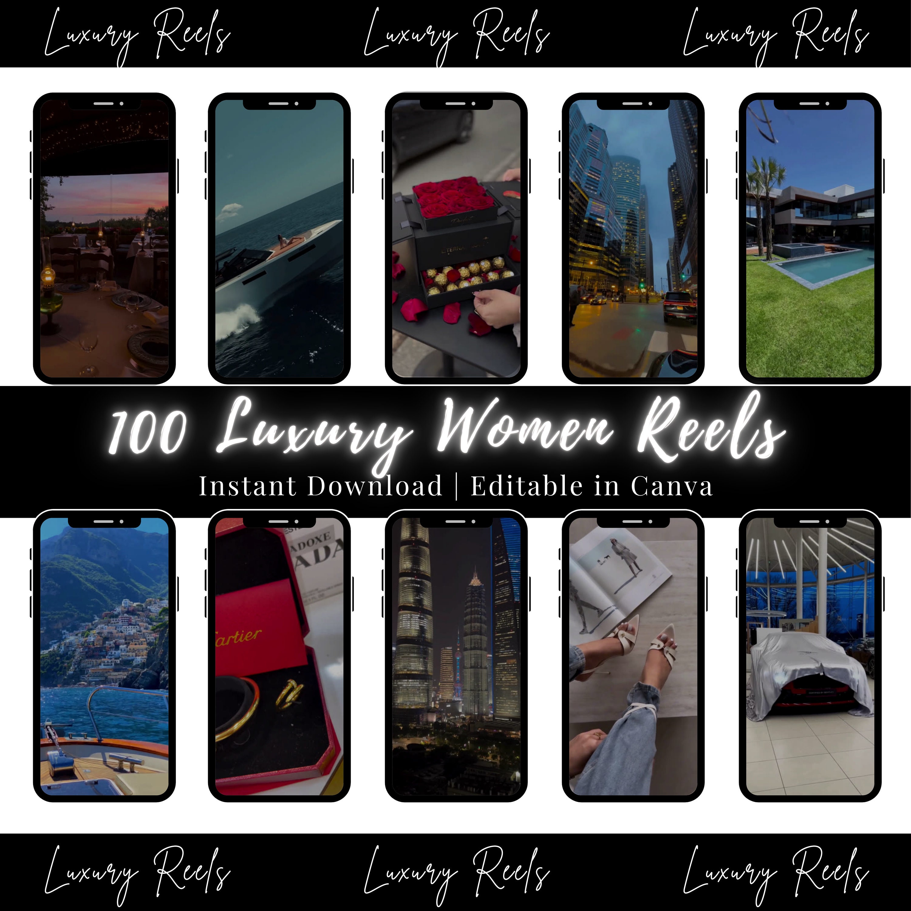 Luxury Women Reels Instagram Template Digital Marketing Reel Videos ...
