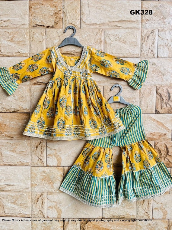 Baby Girls Cotton Jaipuri Rajasthani Sharara Divider Palazzo Set Etsy UK