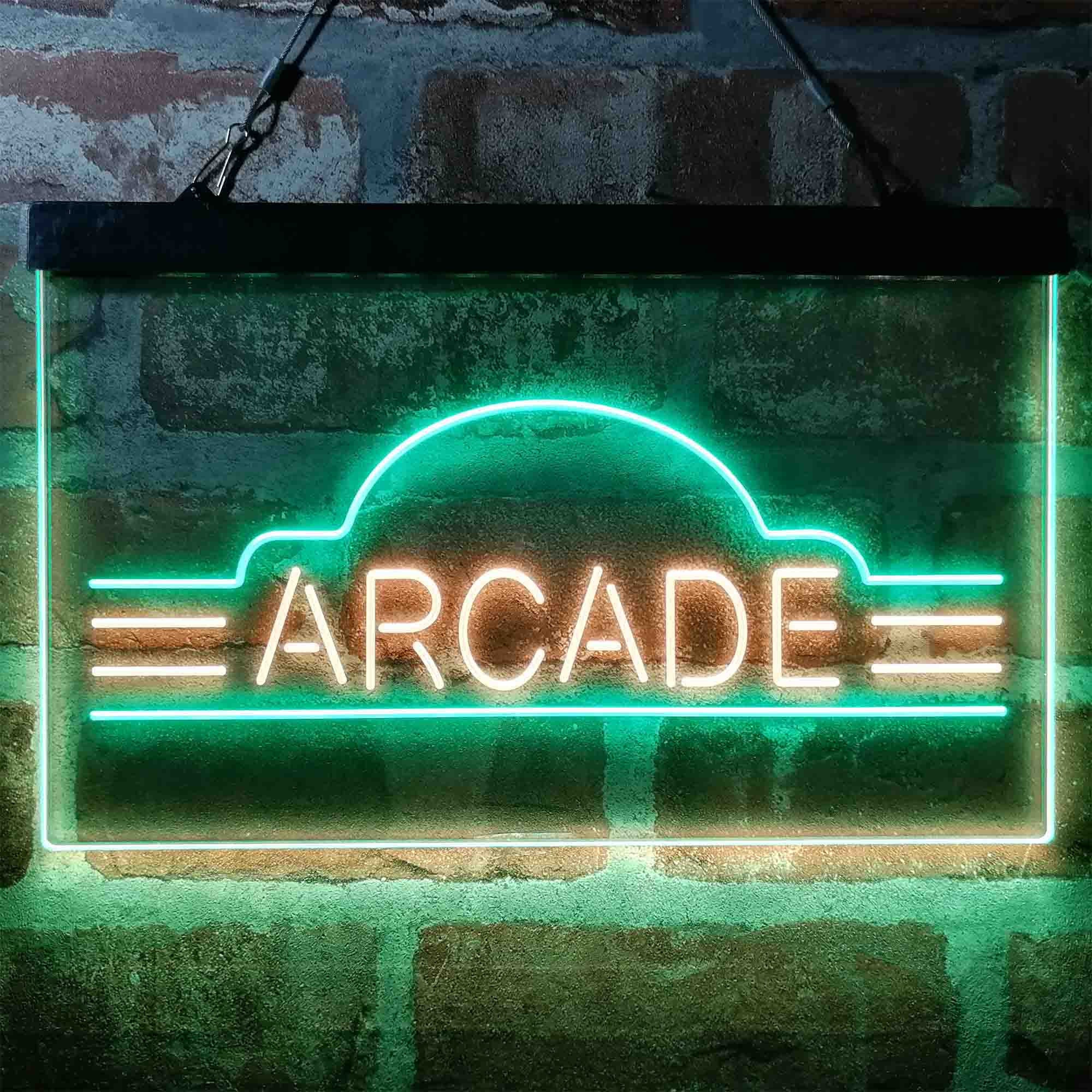 Vintage Arcade Video Games Display Dual Color LED Neon Sign | Etsy