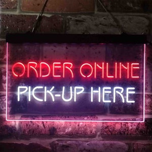 Order Online Pick up Here Shop Dual Color LED Neon Sign St6-i3903 - Etsy