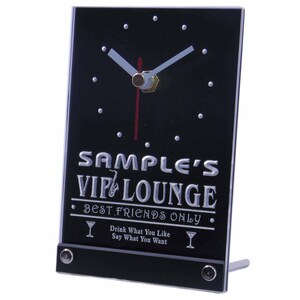 Personalized Custom VIP Lounge Best Friend Only Neon Led Table Clock ...