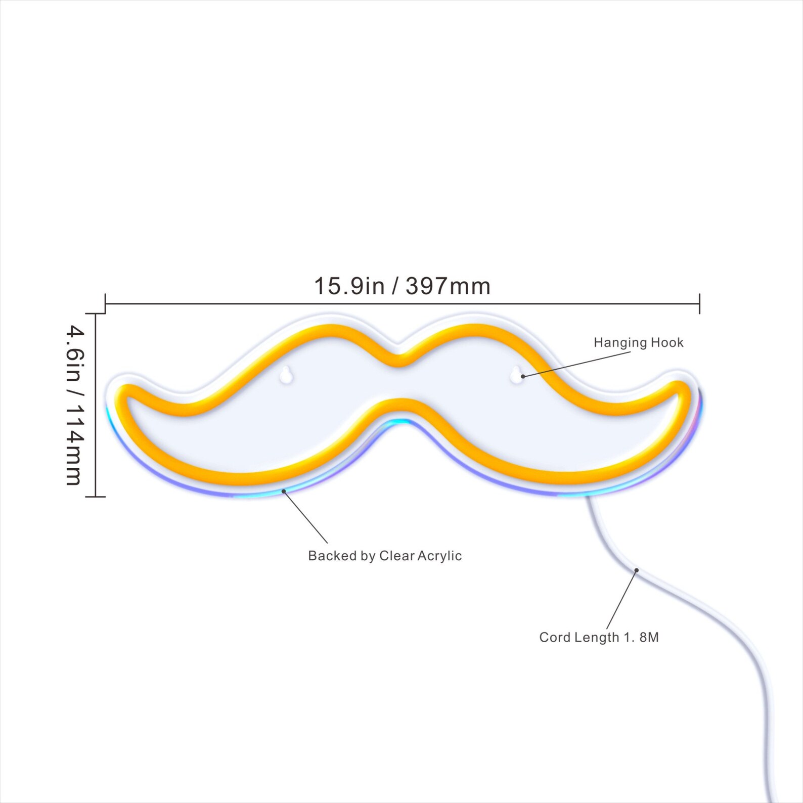 Moustache Decoration Flex Silicone LED Neon Sign St16-fnu0278 - Etsy