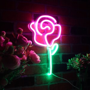 Rose Flower Women Room Decor Flex Silicone LED Neon Sign St16-fnu0034 ...