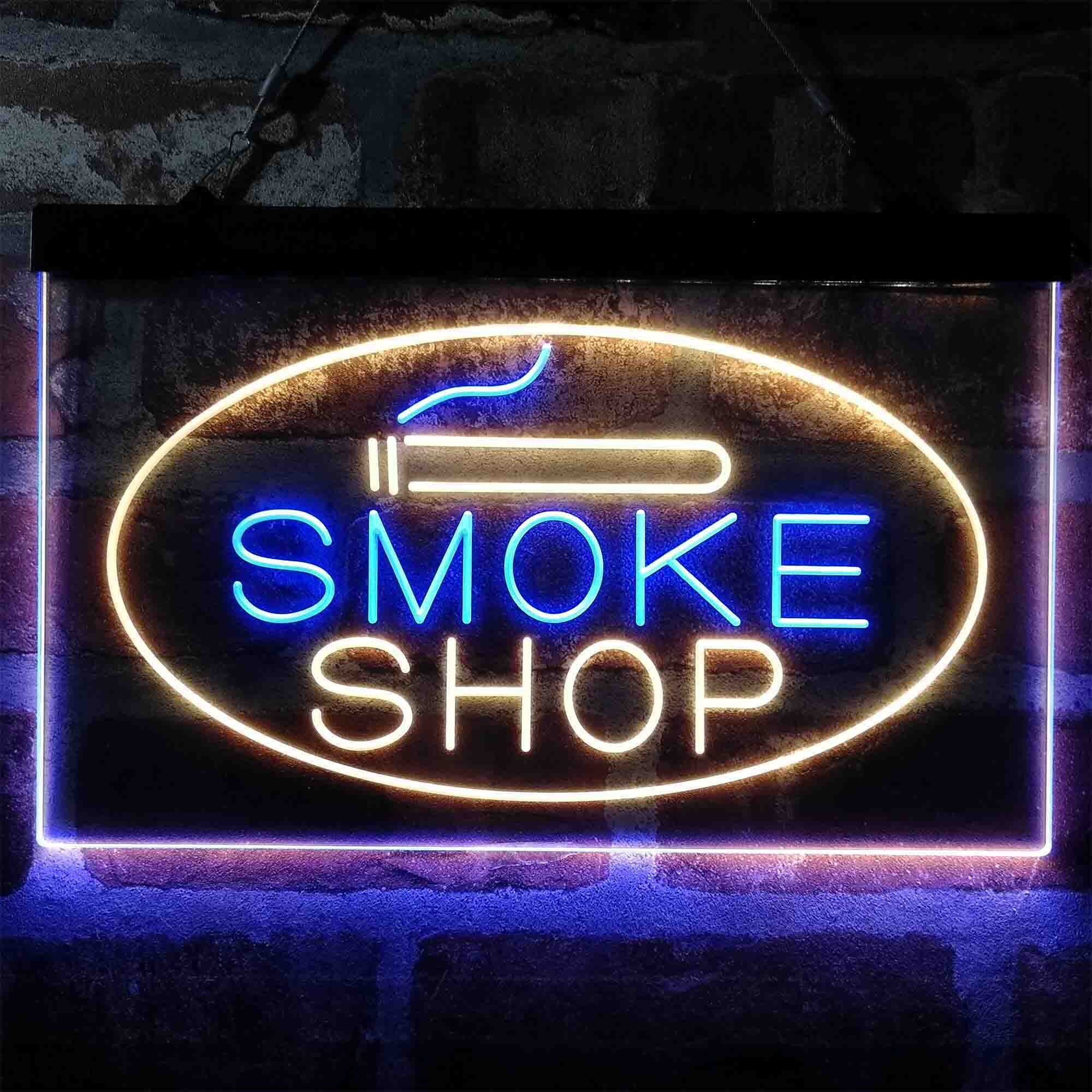 Smoke Shop Cigarette Room Dual Color LED Neon Sign St6-i4034 | Etsy