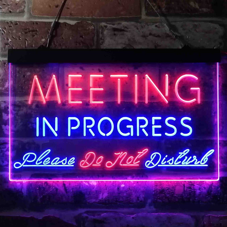 Meeting in Progress DND Display Dual Color LED Neon Sign - Etsy