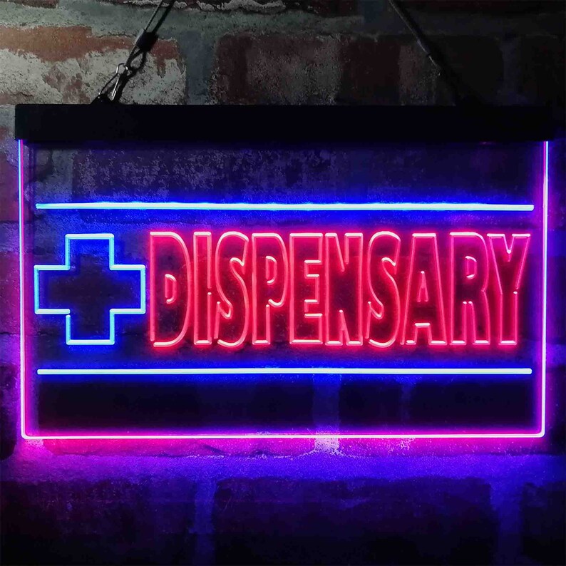 Dispensary Store Cross Display Dual Color LED Neon Sign - Etsy