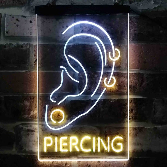 Ear Piercing Display Tattoo Shop Dual Color LED Sign st6-i3880 | Etsy