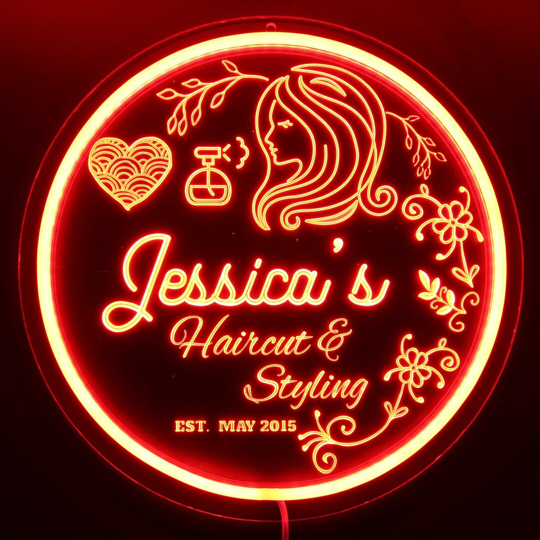 Haircut & Styling Signage Perfume Decor Ultra-bright Lite LED Neon ...