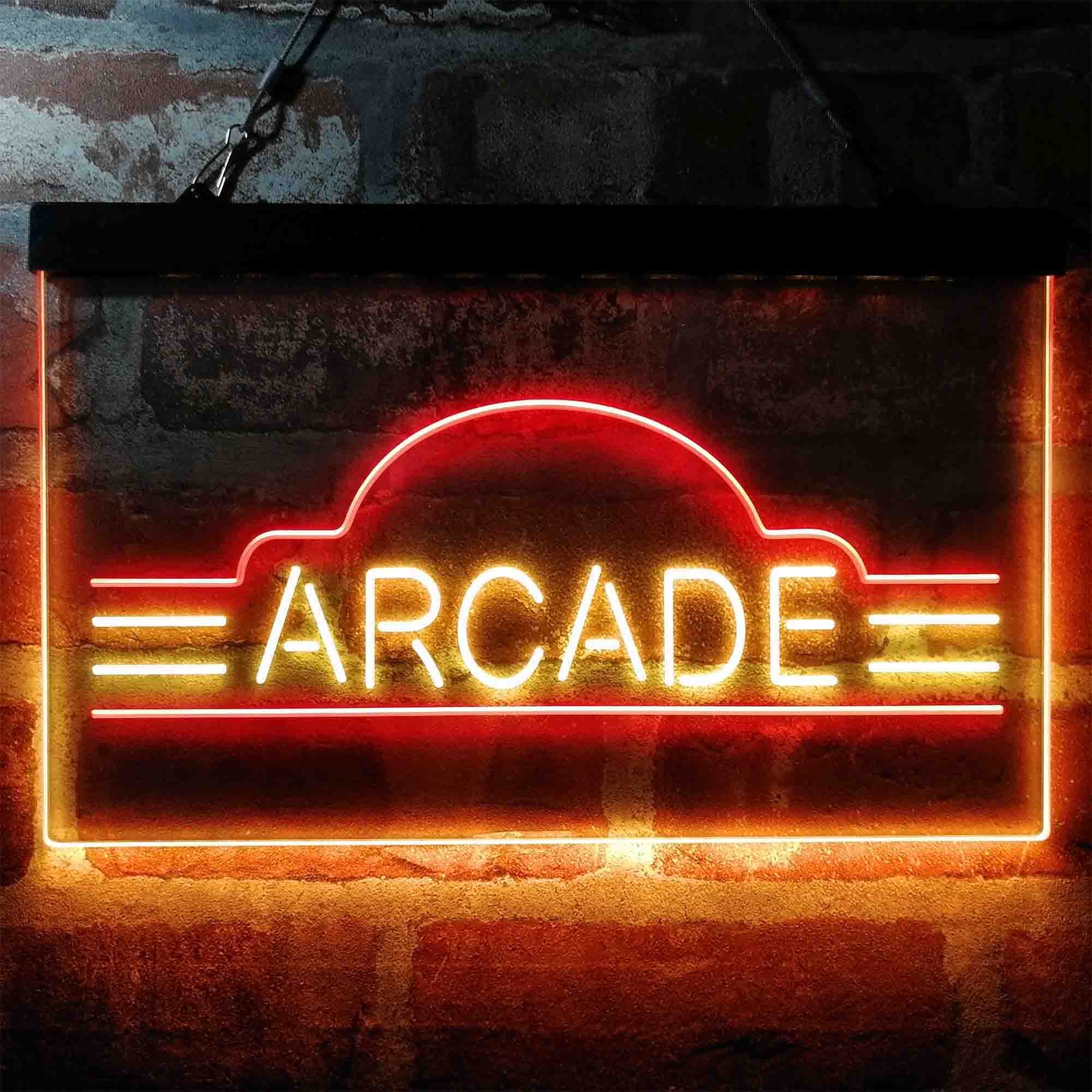 Vintage Arcade Video Games Display Dual Color LED Neon Sign | Etsy