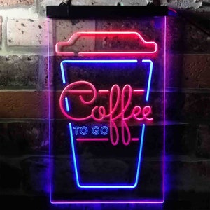 Coffee to Go Shop Display Dual Color LED Neon Sign St6-i3707 - Etsy