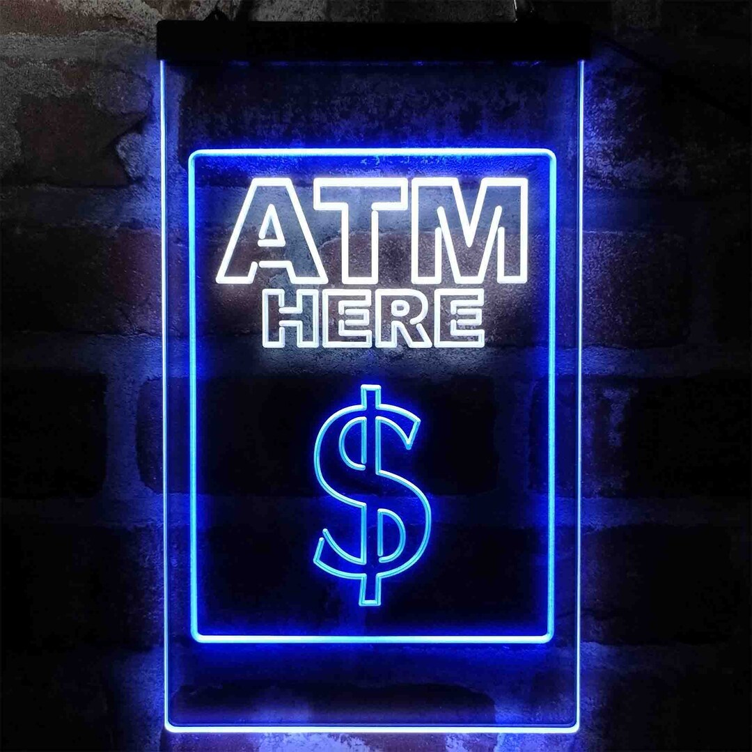ATM Here Money Signal Dual Color LED Sign St6-i3994 - Etsy