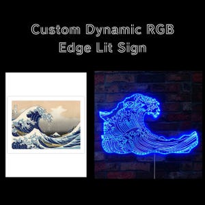 Custom Edge Lit Neon LED Sign, Custom Your Own Night Light Wall Decor ...