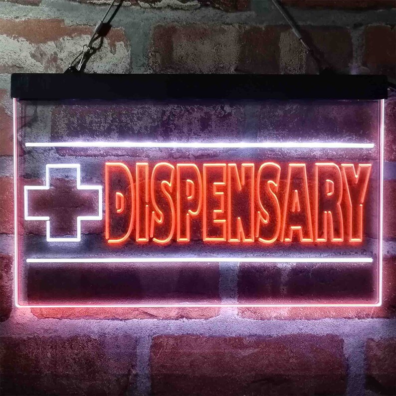Dispensary Store Cross Display Dual Color LED Neon Sign - Etsy