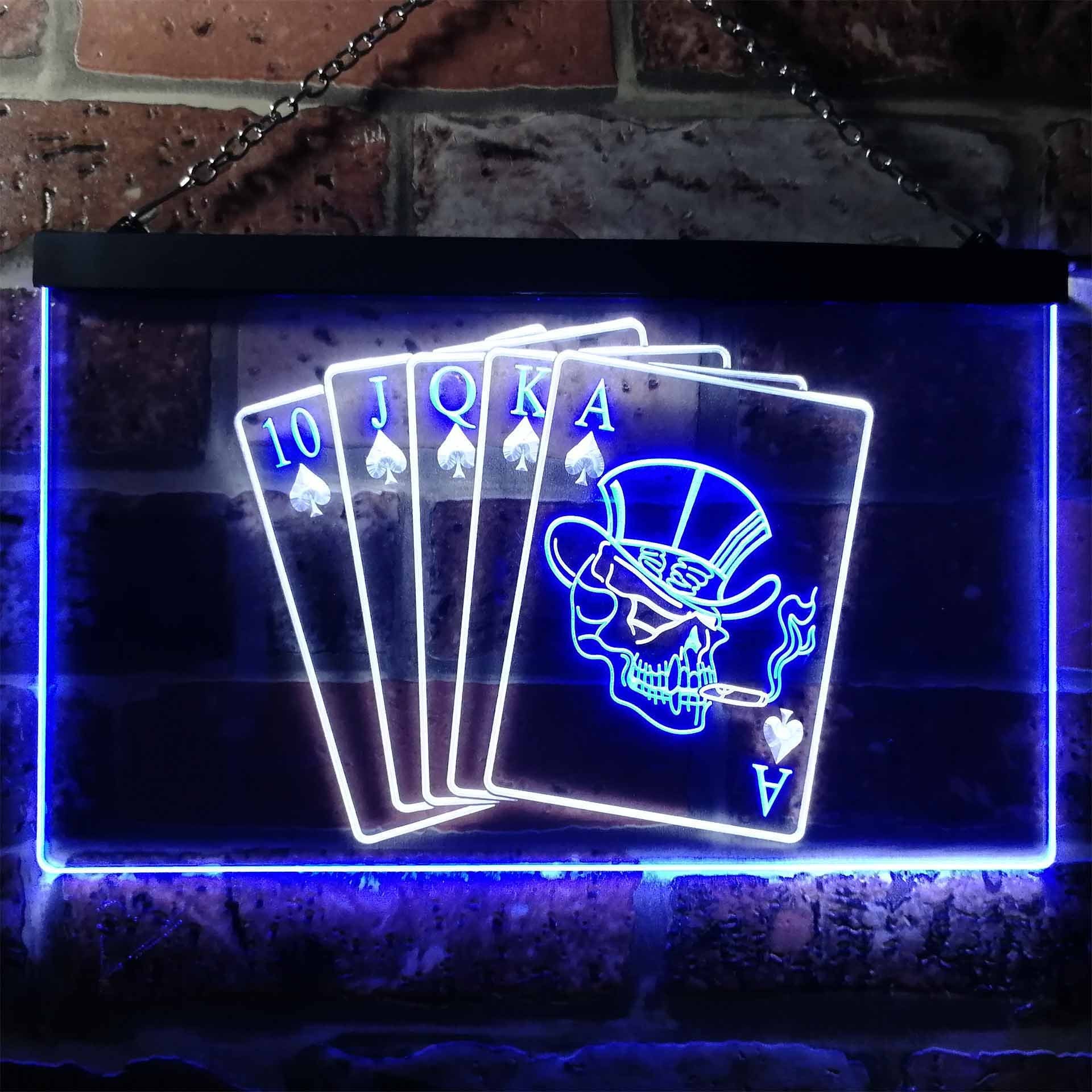 Royal Flush Casino Poker Game Room Dual Color LED Neon Sign | Etsy