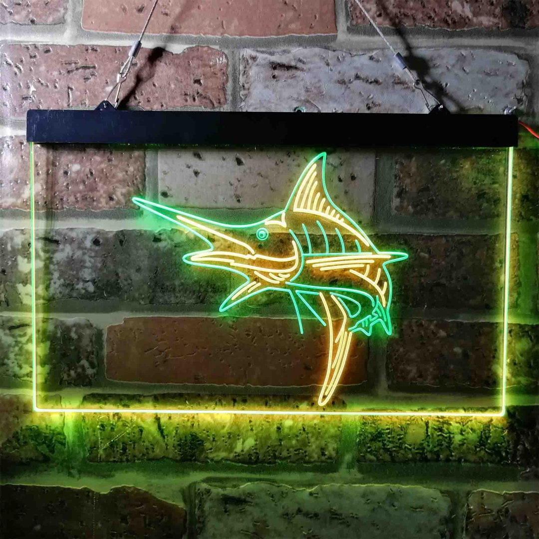 Marlin Fish Room Man Cave Dual Color LED Neon Sign St6-i3723 - Etsy