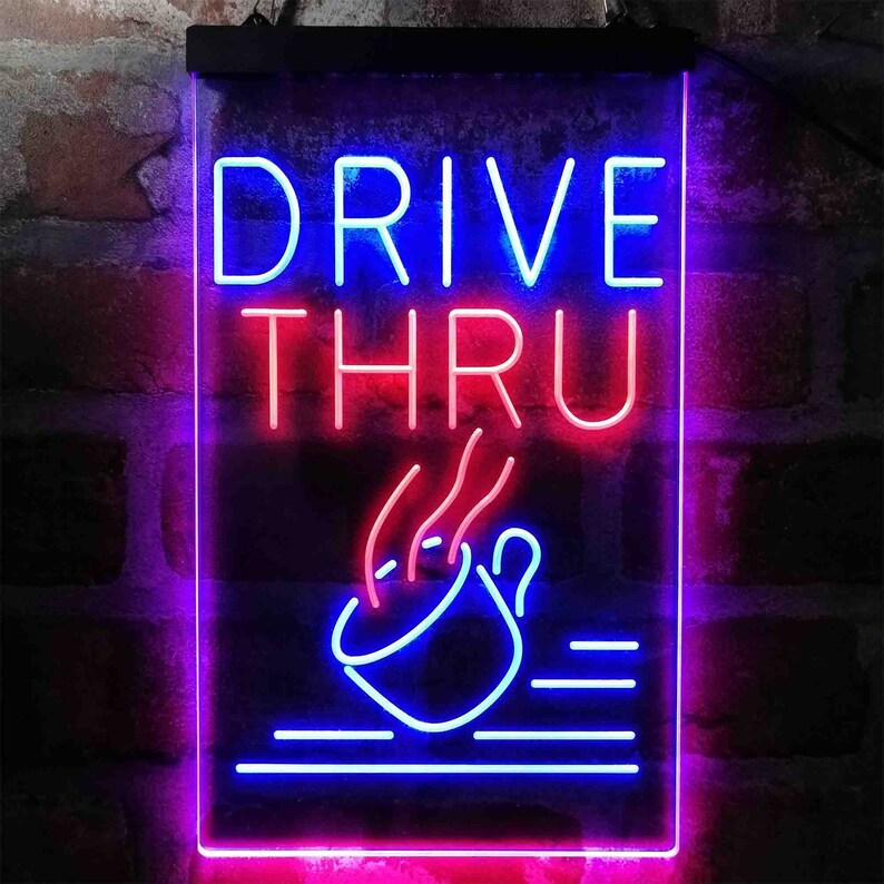 Drive Thru Coffee Dual Color LED Sign St6-i3995 - Etsy