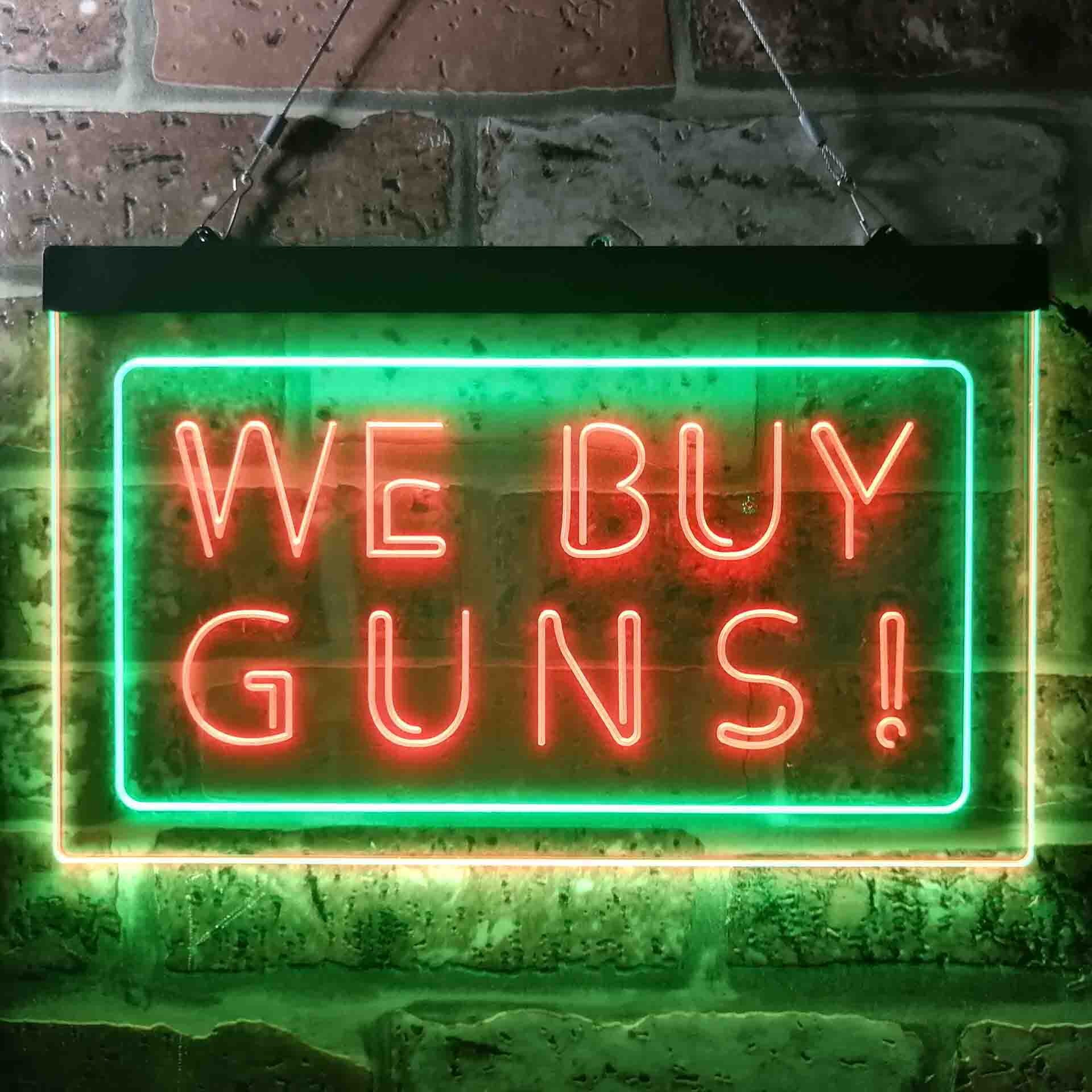 We Buy Gun Shop Display Dual Color LED Neon Sign St6-i1009 | Etsy