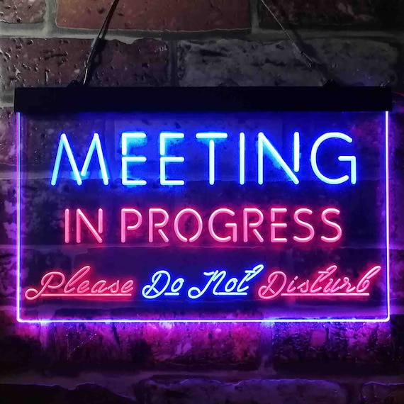 Meeting in Progress DND Display Dual Color LED Neon Sign - Etsy