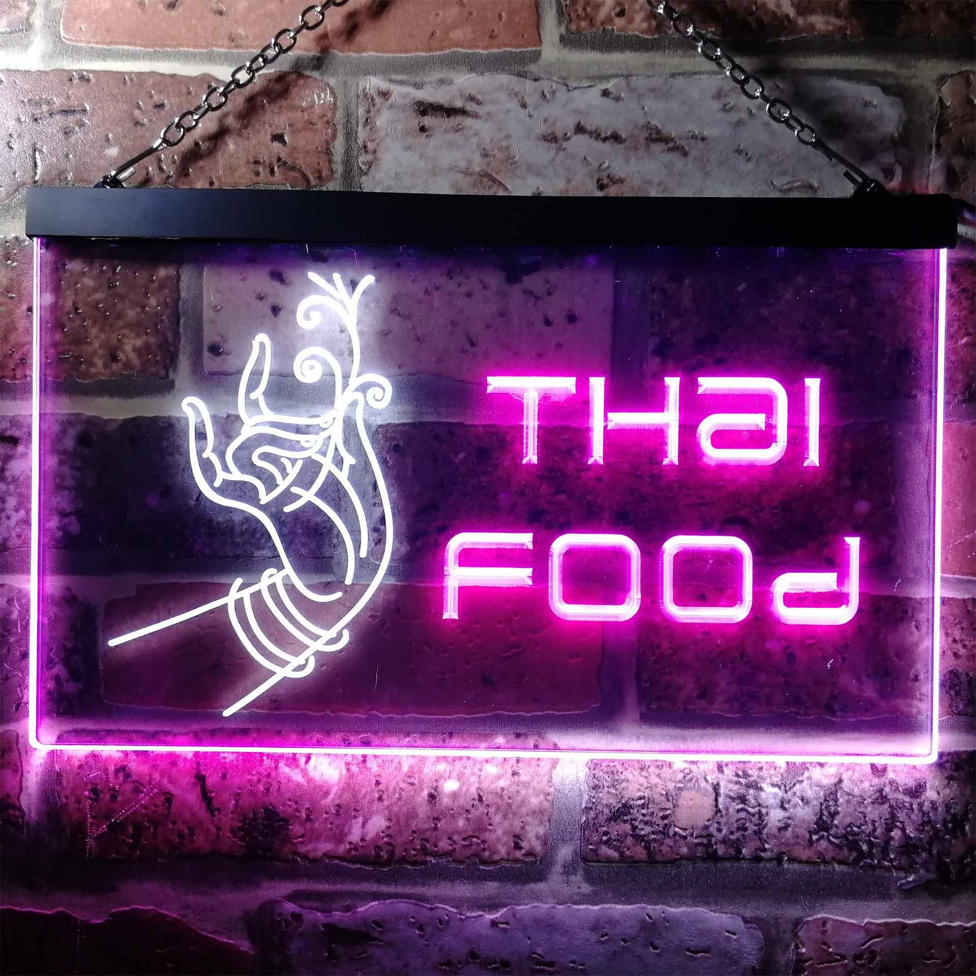 Thai Food Restaurant Shop Display Dual Color LED Neon Sign | Etsy